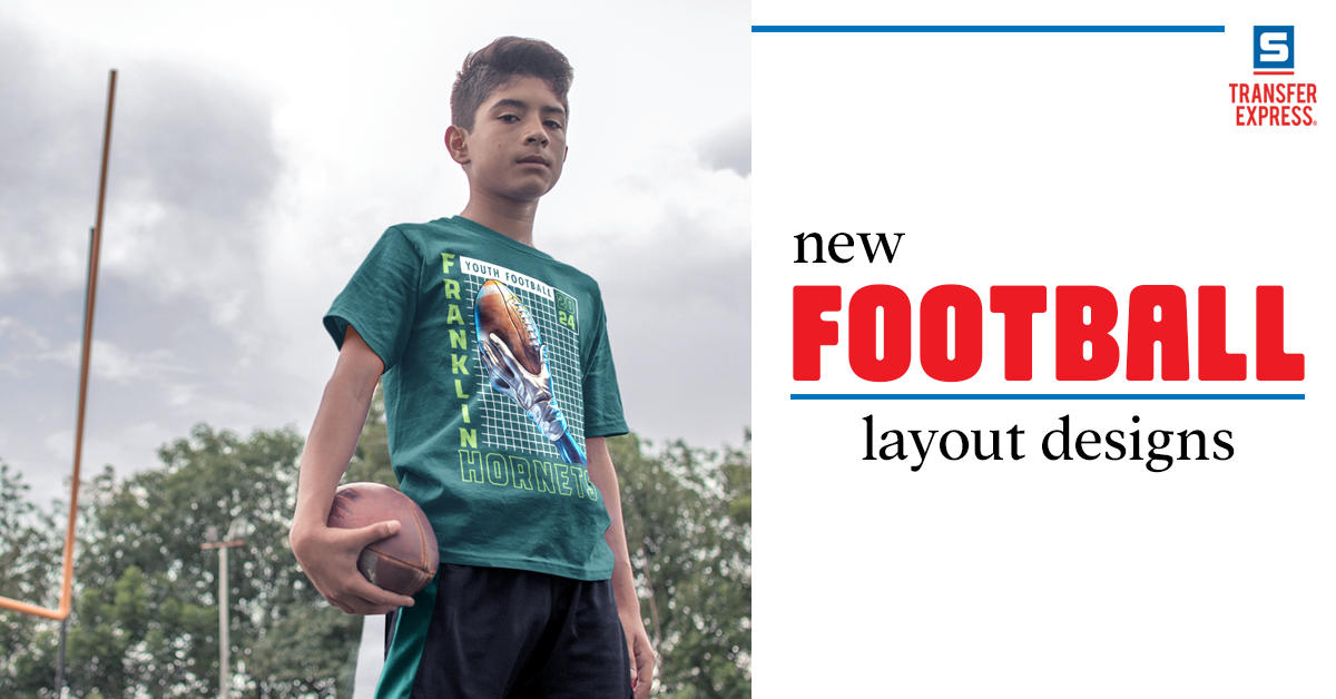 ALL NEW Football Apparel Design Layouts in Easy View - Transfer Express ...