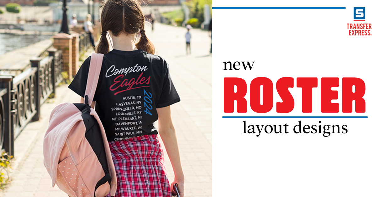 Team Roster T Shirt Design Layouts- ALL NEW in Easy View® - Transfer ...