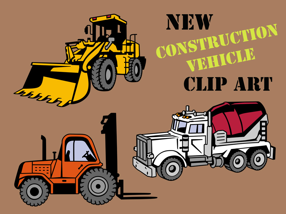 New Construction Vehicle Clip Art for Custom T-Shirt Design - Transfer ...