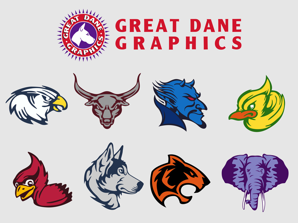 More School Team Mascot Clip Art from Great Dane Graphics - Transfer ...