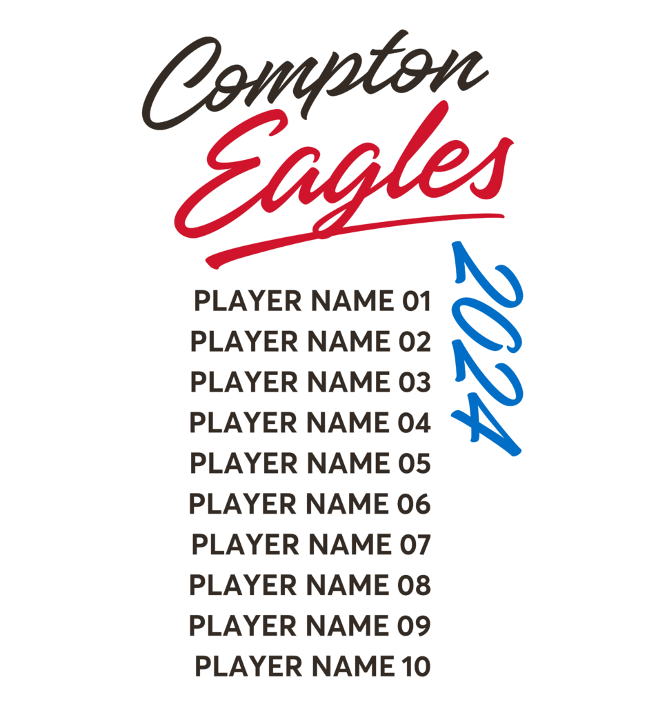 Team Roster T Shirt Design Layouts- ALL NEW in Easy View® - Transfer ...