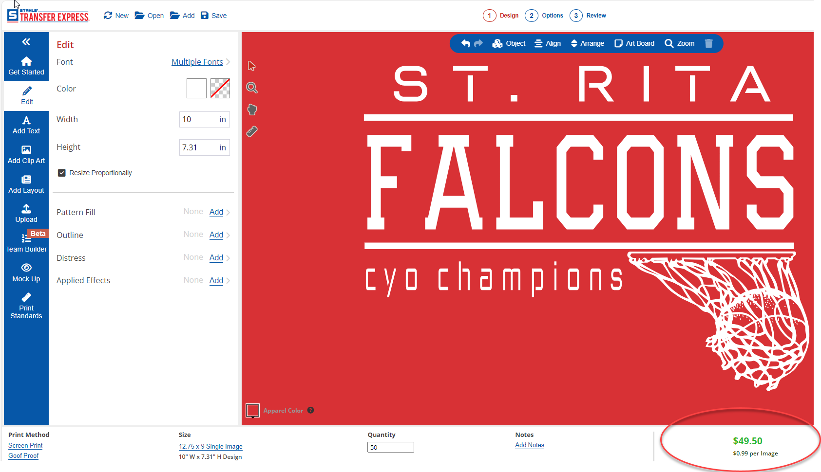 Ordering Single Image Goof Proof Transfers where 50