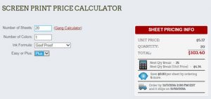 Using The Screen Printed Transfer Calculator